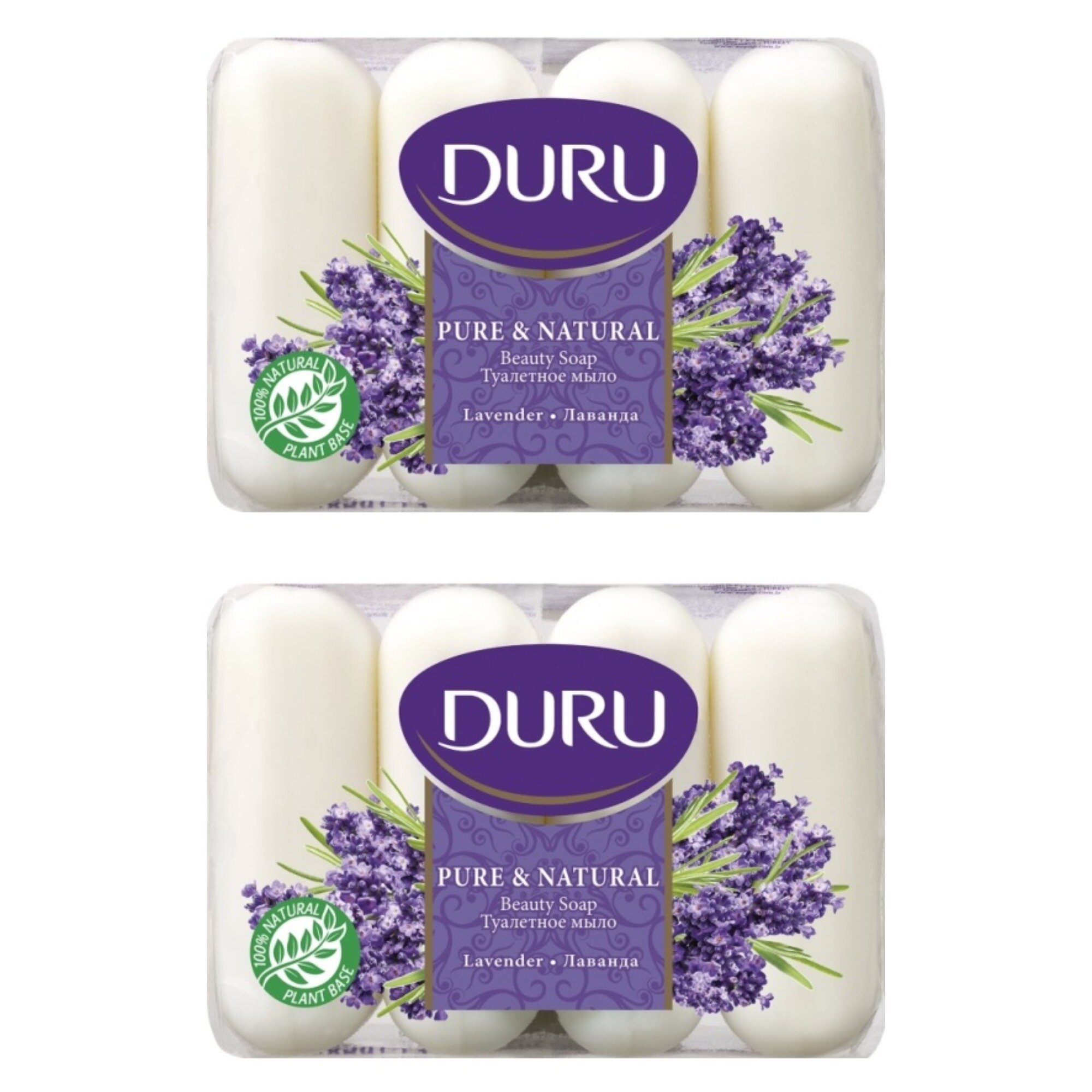 Туалетное мыло Duru Pure & Natural "Лаванда", 85 г, 2 упаковки