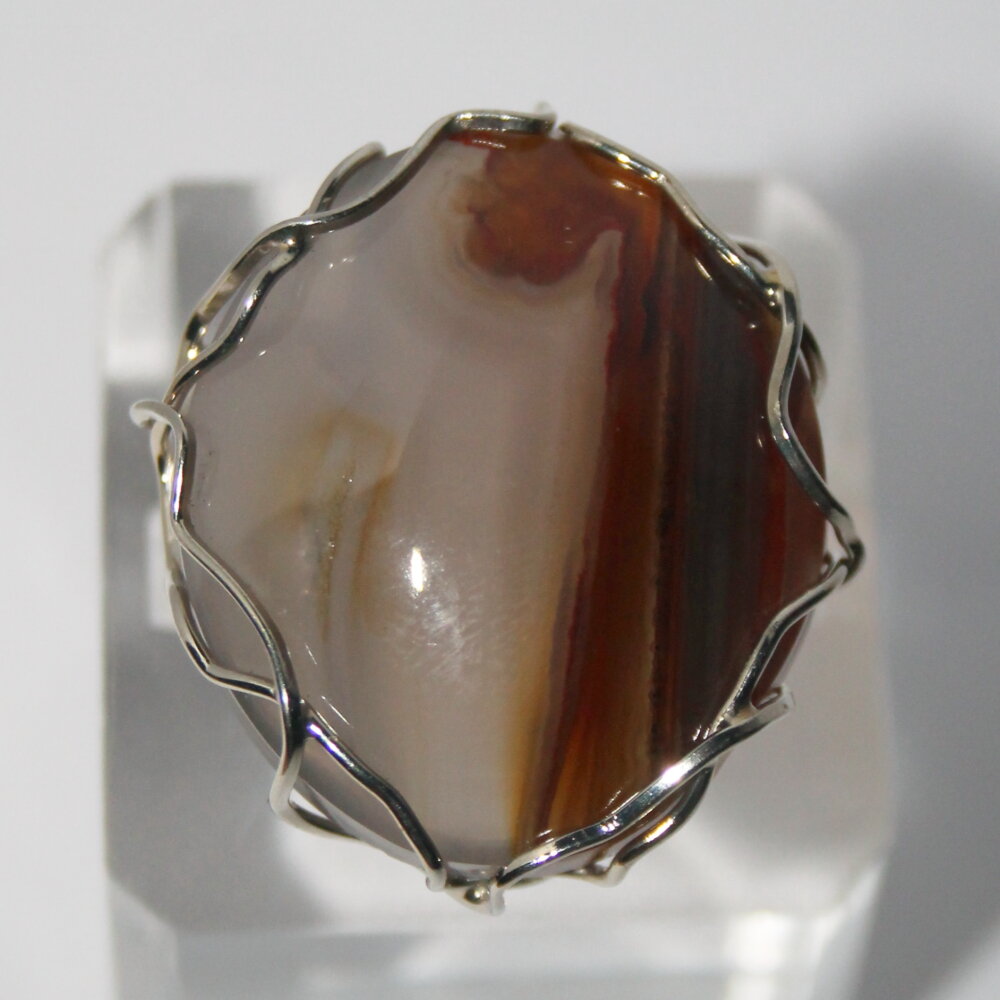 Кольцо, агат, сердолик