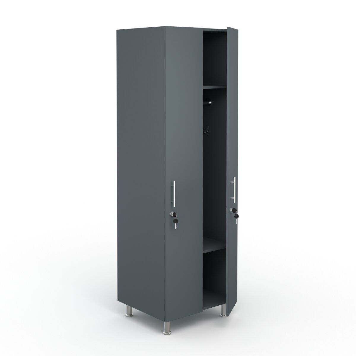 Шкаф для раздевалок 2х-секционный, Темно-Серый. Производитель товара - компания Westcom.