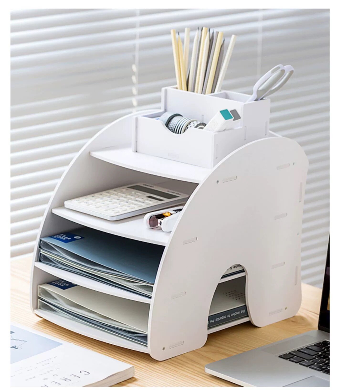 Настольный органайзер для документов и канцелярских принадлежностей, подставка для папок, книг, бумаг.