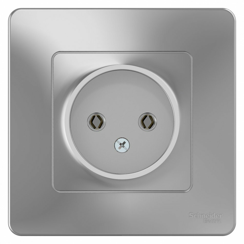 Blanca внутр Алюминий Розетка б/з без шторок 16А, , Systeme Electric, BLNRS000013