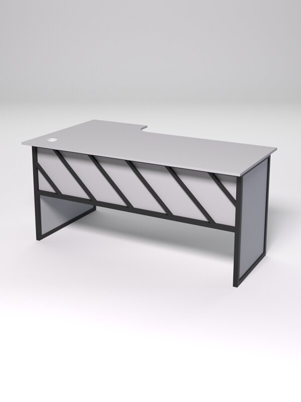 Стол эргономичный офисный СЭ-18 (правосторонний) "стронг" в стиле лофт декор №2, Серый