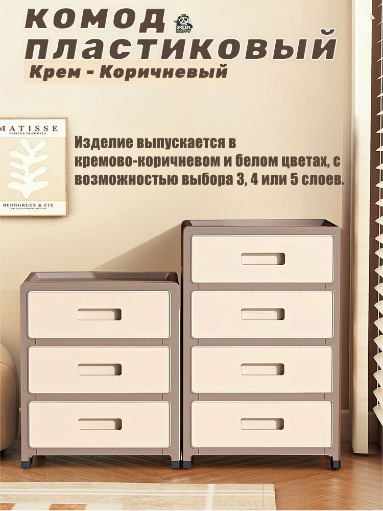 Комод пластиковый с ящиками; комод для ванной; комод детский; комод для игрушек; — фото 1