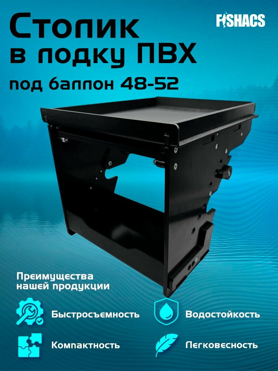 Столик для эхолота, FiSHACS, для пвх лодок с диаметром баллона 48-52см