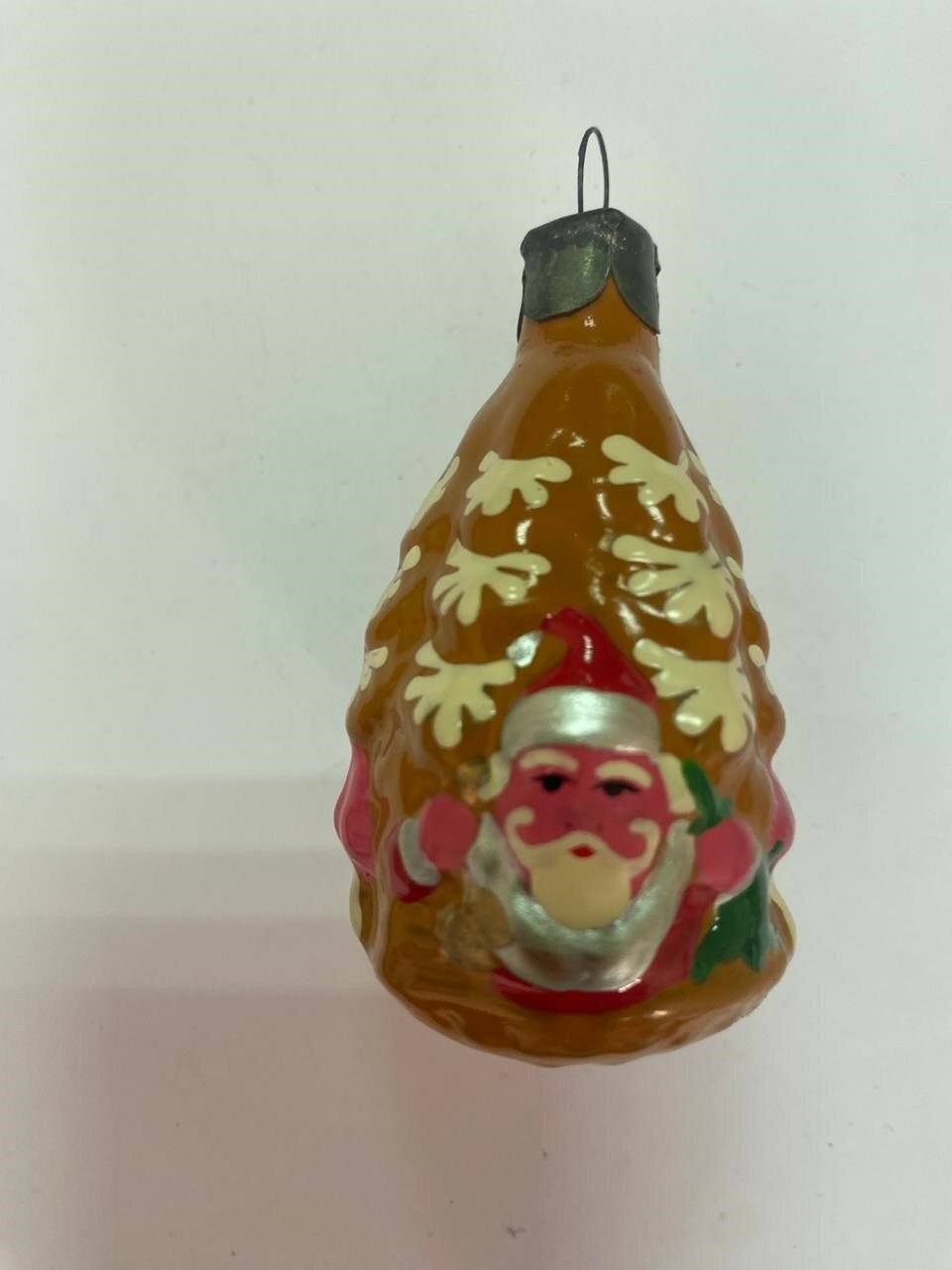 Игрушка на елку Голова Деда мороза под елкой Винтаж из СССР