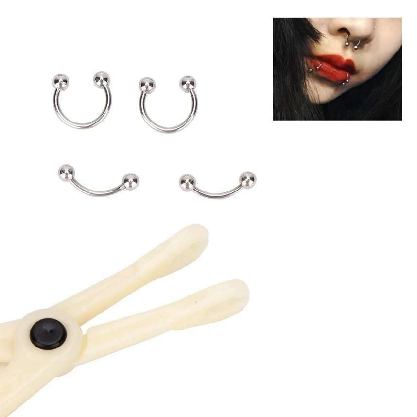 Одноразовый стерильный набор инструментов для пирсинга тела, набор игл для ушей, носа, пупка