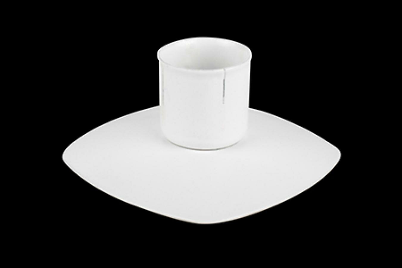 Подсвечник квадрат белый (7x7x3 см.), 1 шт.