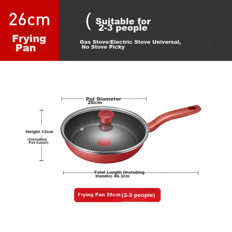 Сковорода Tefal Non-Stick Frying Pan, 26cm Skillet for Home Use, Suitable for Steak, Pancakes, Compatible with Induction And Gas Stoves, Low Smoke, Easy Cleaning
