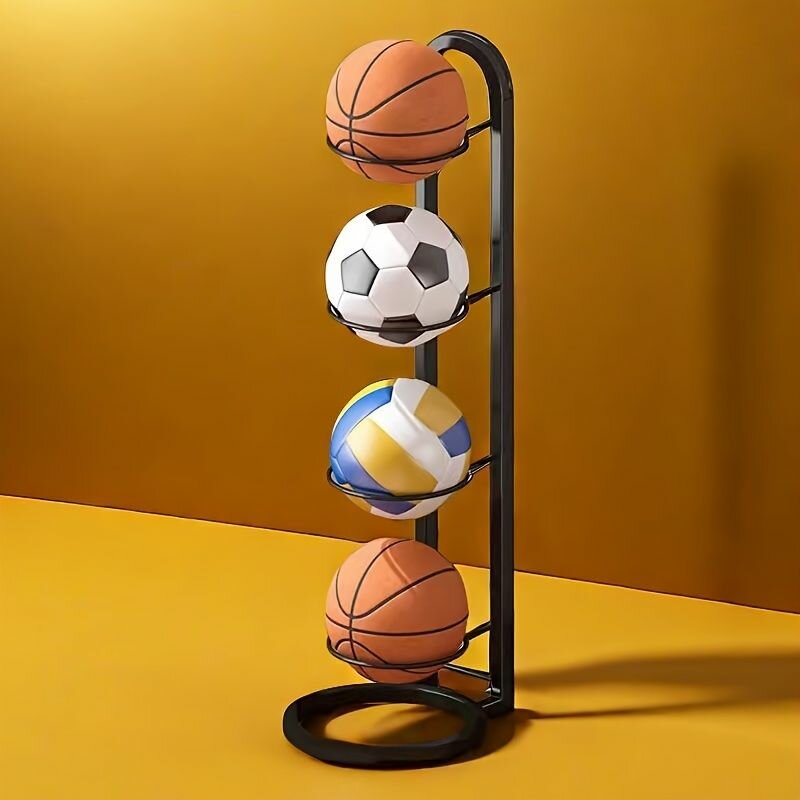 4-Слойный металлический органайзер для хранения спортивных мячей, прочный стеллаж для выставки товаров для баскетбола, футбола и волейбола