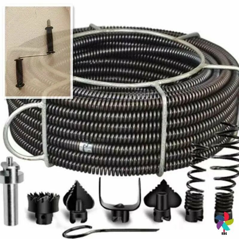 Трос для прочистки канализационных труб ф16мм 15м (6 секции по 2.5 метра)