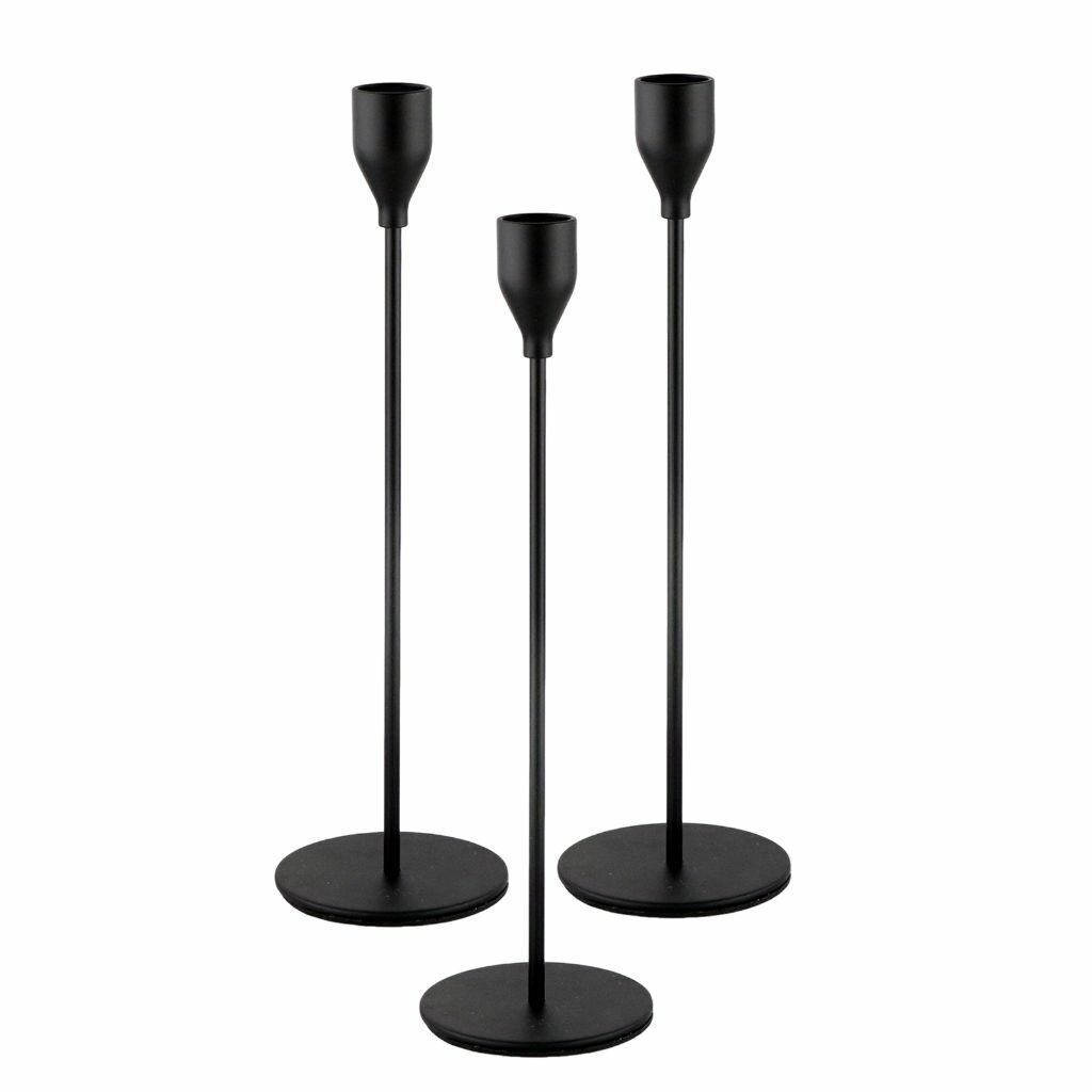 3 черных конических подсвечника, подсвечники-подставки для украшения ужина