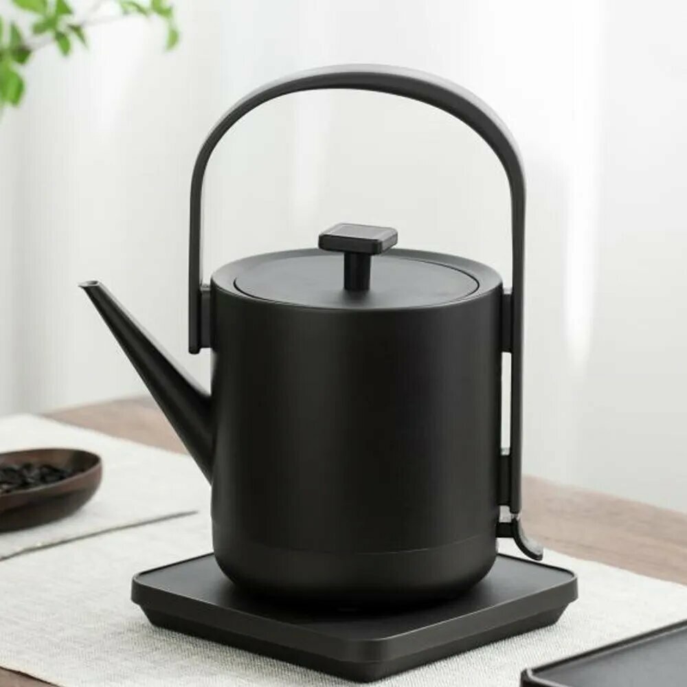 Электрический чайник Totum, нержавеющая сталь, с длинным носиком, черный