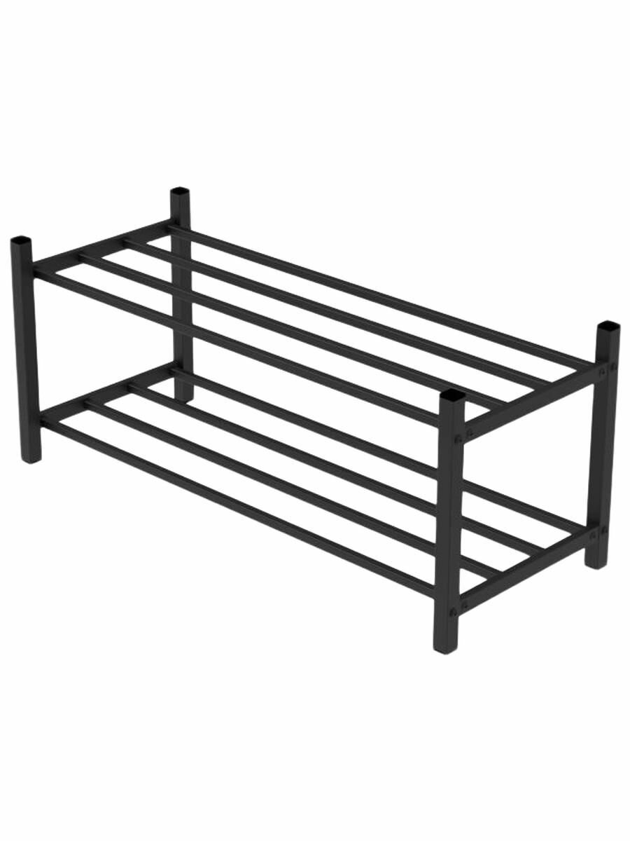 Обувница металлическая "нева" на 2 полки, 70 см, для 6 пар, черная