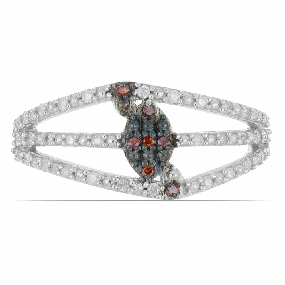 Кольцо тонкое, серебро, 925 проба, родирование, бриллиант