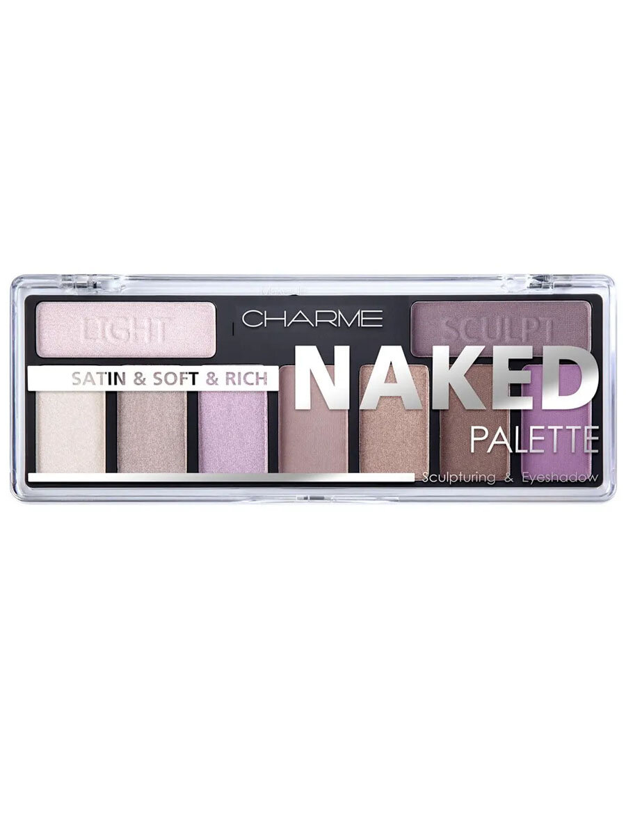 Тени для век Charme "Naked Palette", 9 цветов, тон 904 Сиреневый