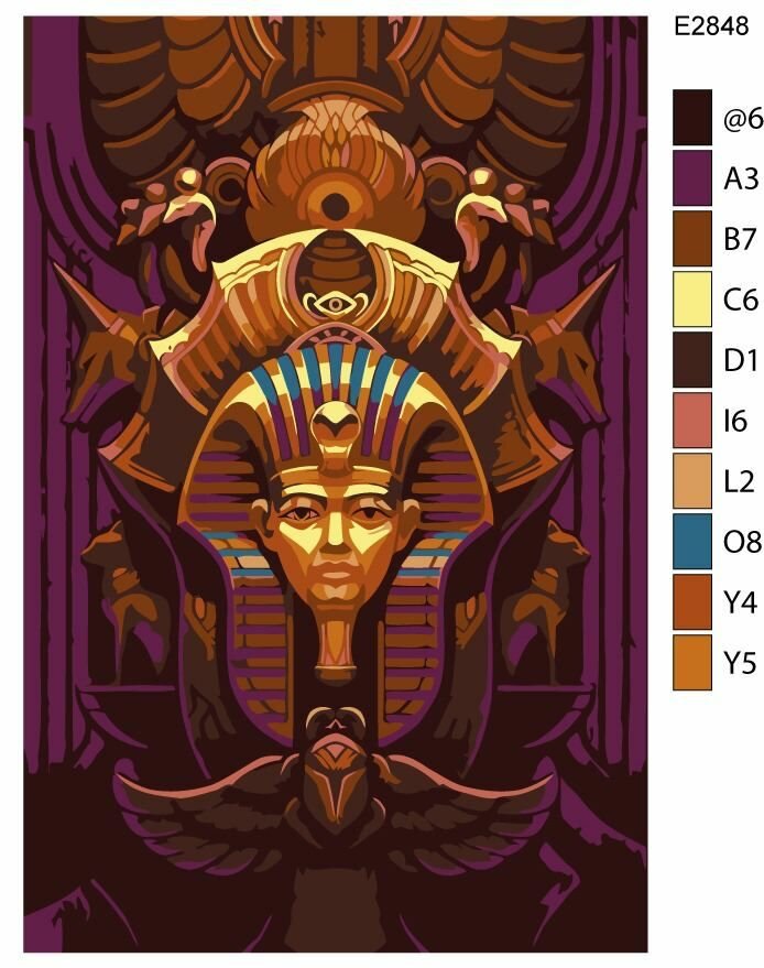 Детская картина по номерам E2848 "Фараон" 20x30