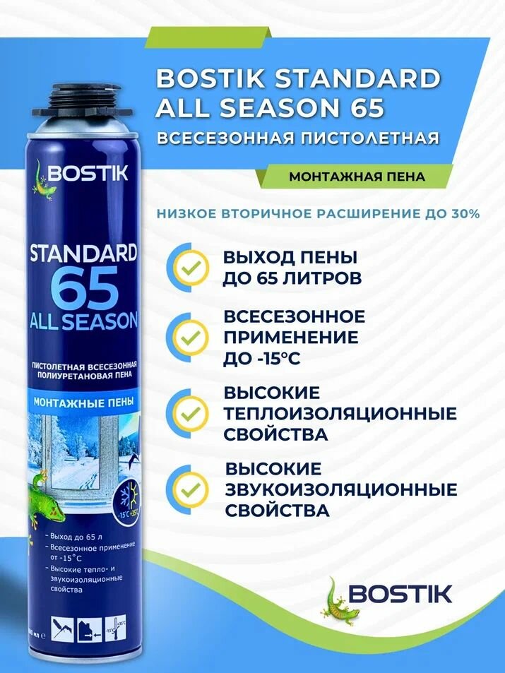 Пена профессиональная всесезонная Bostik STANDARD 65 All Seasons 750 мл