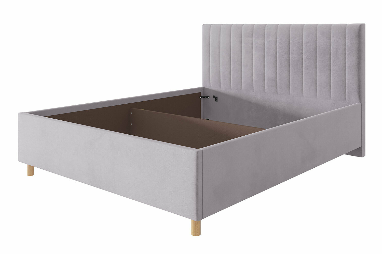 Каркас двуспальной кровати Garda, 140х200 см, серо-сиреневый, без основания и подъемного механизма