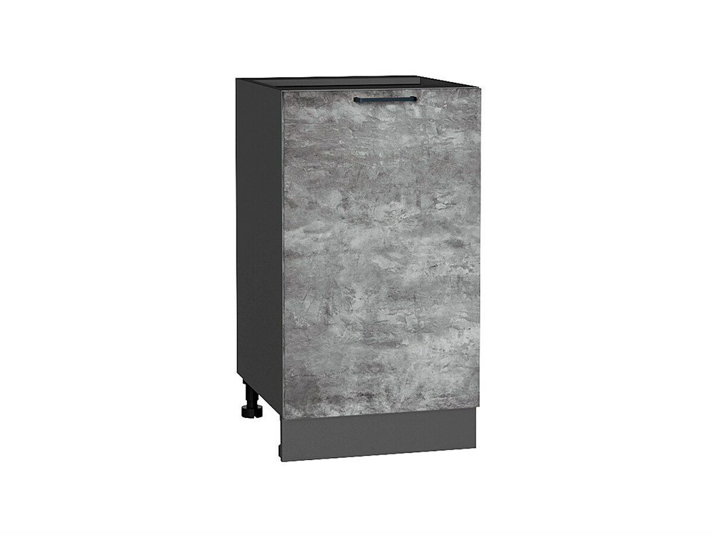 VVT Шкаф нижний с 1-ой дверцей Флэт Graphite, Temple Stone 2S, 450 В*Ш*Г 816*450*478, фасад ЛДСП Temple Stone 2S, корпус Graphite Temple Stone 2S