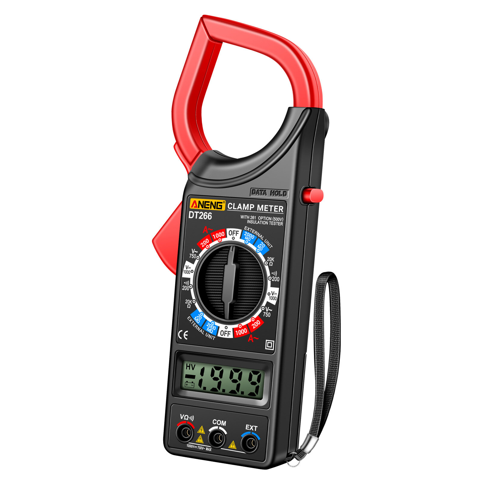 ANENG DT266 LCD 1999 Граф Цифровой True RMS Профессиональный Клещевой Измеритель Переменного/Постоянного Тока Тестер Напряжения Мультиметр Плоскогубцы Амперметр с дисплеем