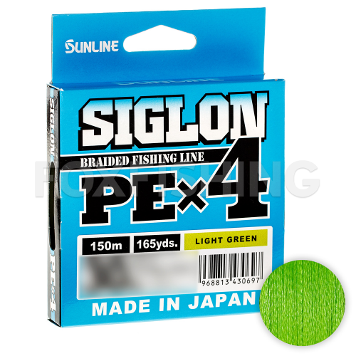 Плетёный шнур Sunline Siglon X4 150м. 0.270 LIGHT GREEN