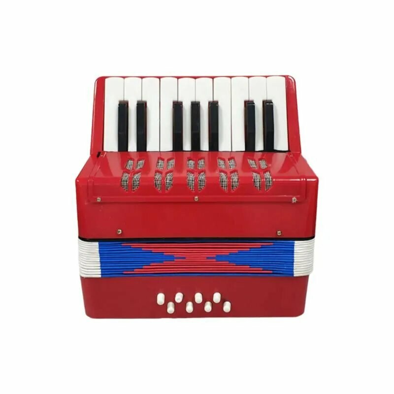 Детская гармонь красного цвета из ABS пластика, детский музыкальный инструмент, артикул 1655307531