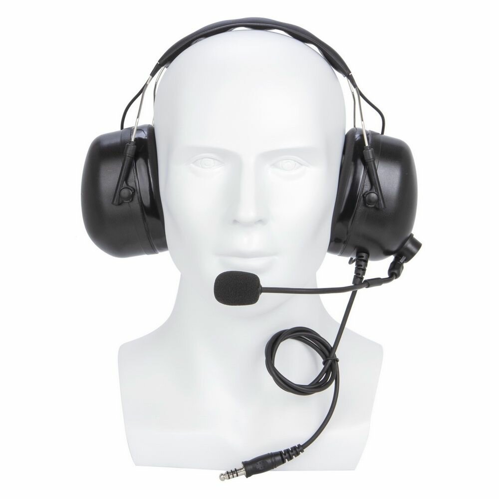 Черная тактическая гарнитура для пилота авиационная гарнитура наушник микрофон для двухсторонней радиосвязи рации