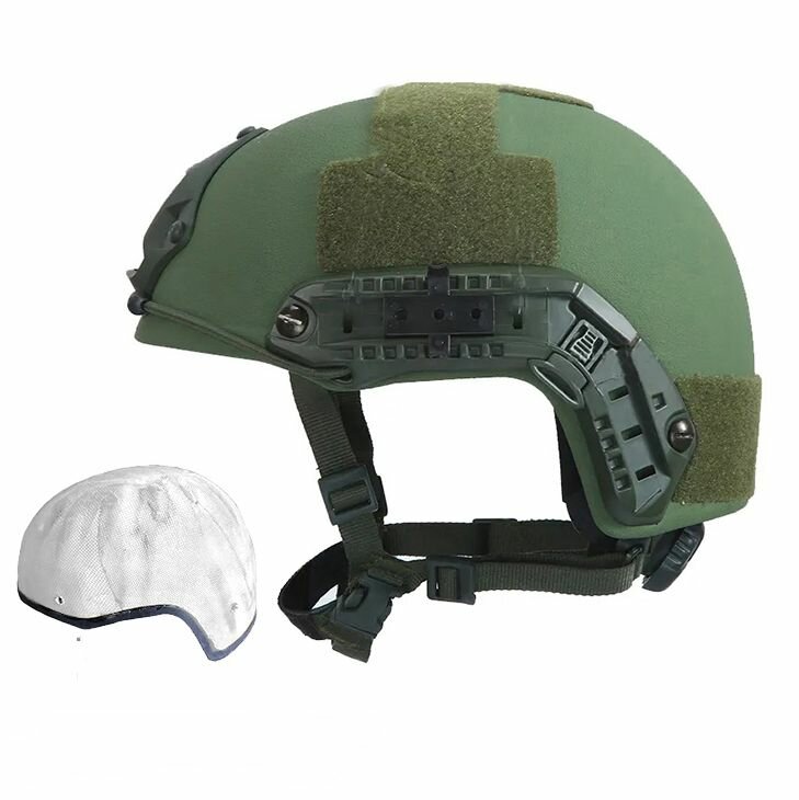 Кефра пуленепробиваемый шлем FAST NIJ IIIA BR3, PE-Green, зеленый, BR3+