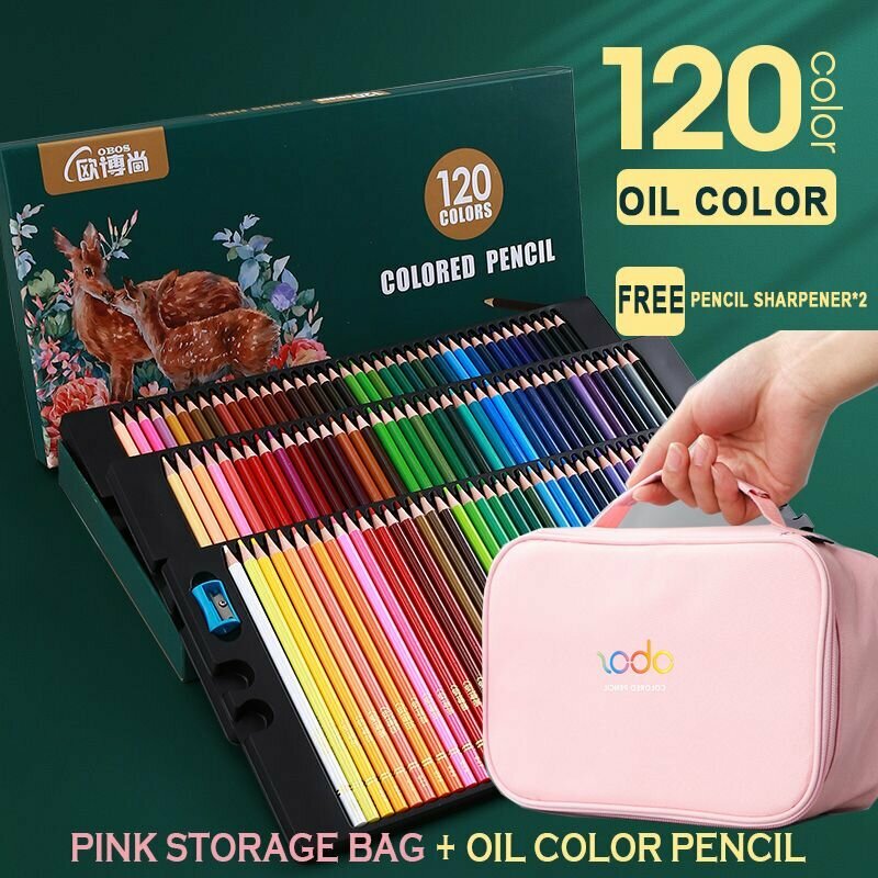 Карандаши цветные 200/150/120/72/48 professional oil colors pencil set акварельный рисунок с сумкой для хранения