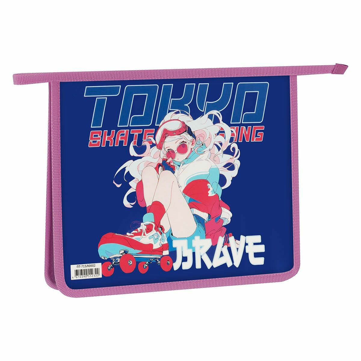 Папка для тетрадей 1 отделение, А5 ArtSpace "Tokyo brave", пластик, на молнии (ПТ-715Л0002)