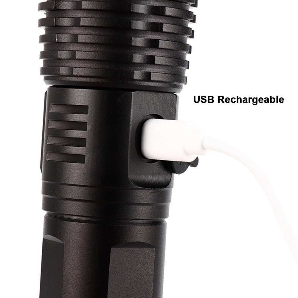 USB перезаряжаемый портативный фонарик P50, регулируемый фокусный светильник высокой яркости для кемпинга, рыбалки, ночной навигации, водостойкий и прочный