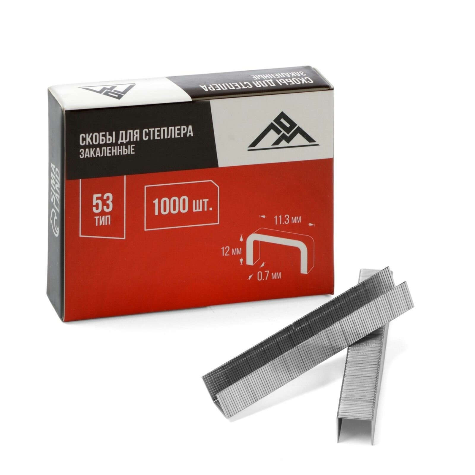 Скобы для мебельного степлера ЛОМ, закалённые, тип 53, 12 мм, 1000 шт, 2 уп