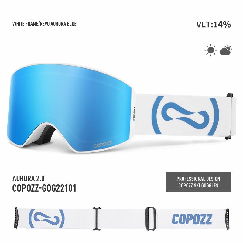 Лыжные очки copozz магнитные uv400 защитные противотуманные мужчины женщины быстросменные линзы сноубордические с двумя -hj