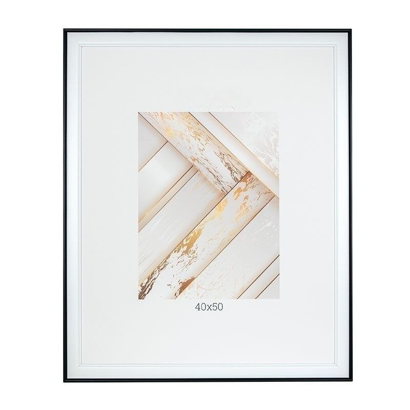 Фоторамка, рамка для фотографии, постера, вышивки, картины 40х50 см, passpartout-2, черная GF 6590