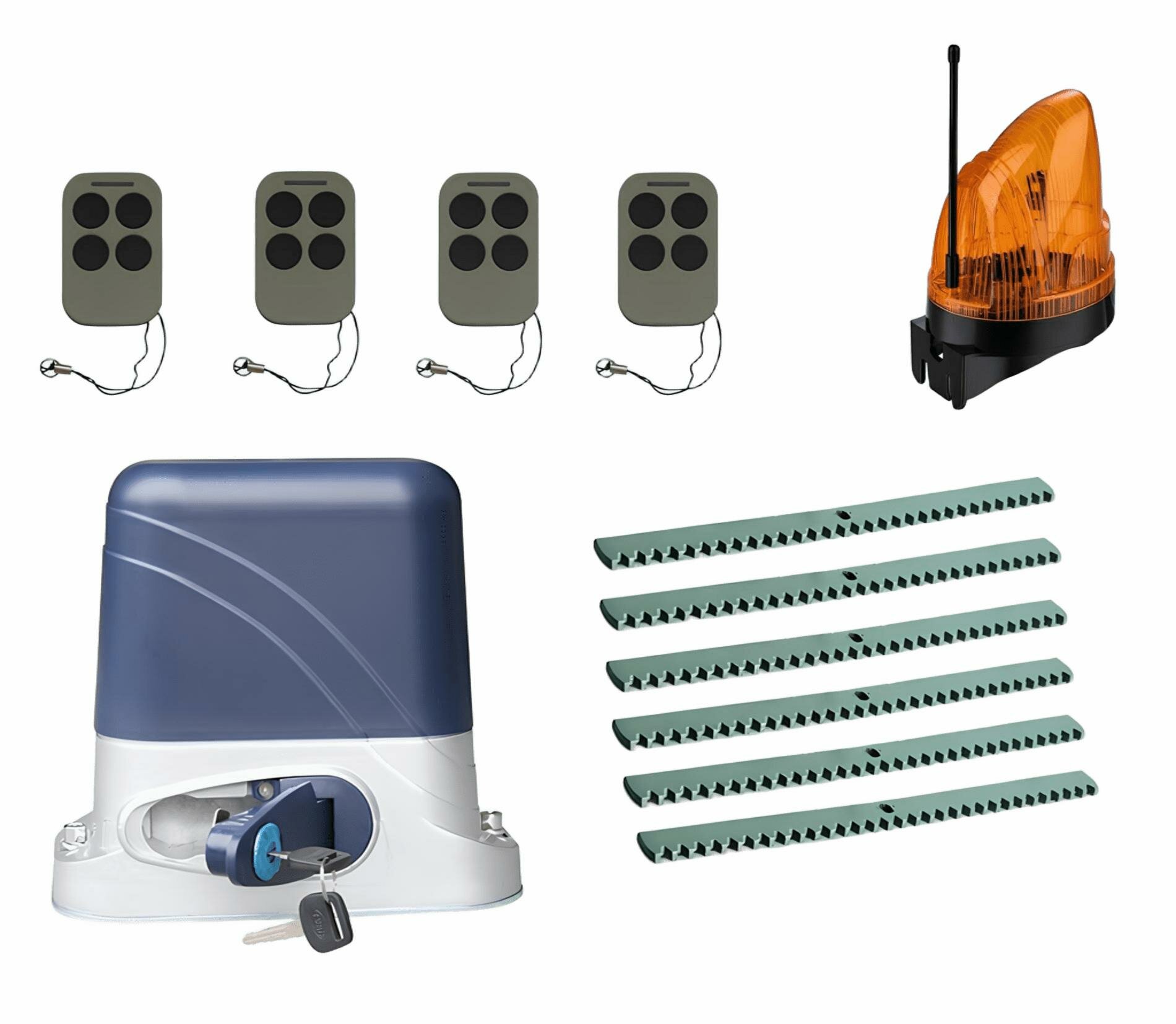 Автоматика для откатных ворот KSL-800 KIT-L1K6-Т4, комплект: привод, 4 пульта, лампа, 6 реек