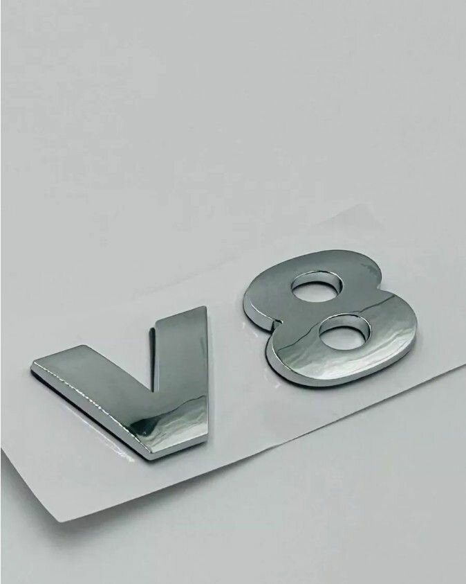 Шильдик Наклейка Эмблема V8 Хром