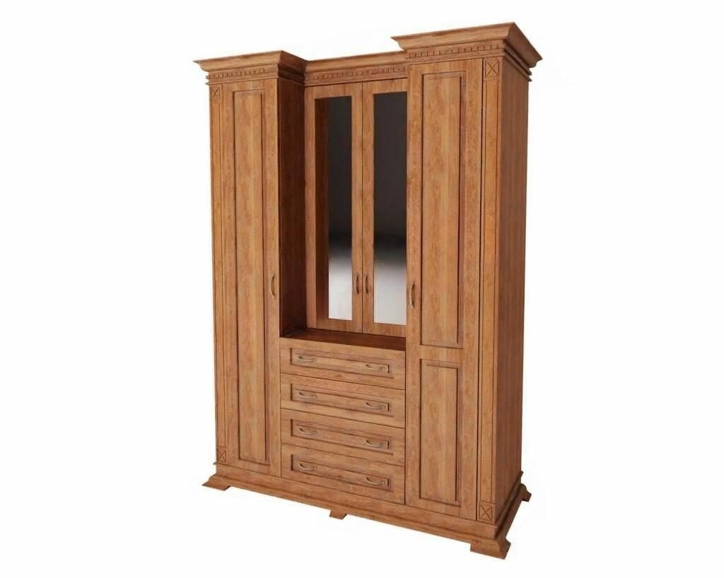 Шкаф Верди №224 из Массива сосны, 180х55х220 см, классический орех 2