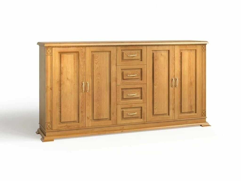 Комод Верди №182 из Массива сосны, 4 ящ, 200х45х100 см, классический орех 2
