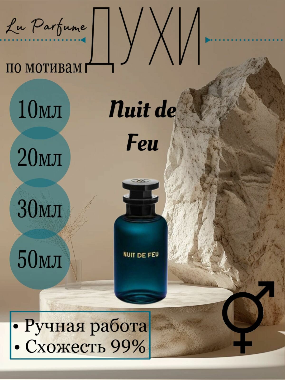 Духи ручной работы по мотивам 'Nuit de Feu', для мужчин и женщин