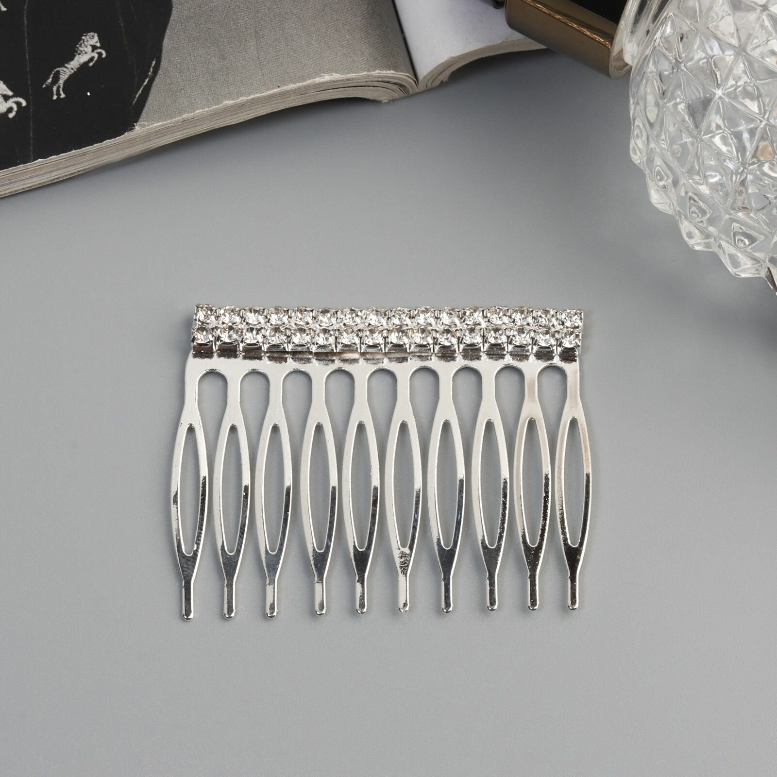 Гребень для волос Медея , набор 2 шт, классика, 5 4 см, Серебристый