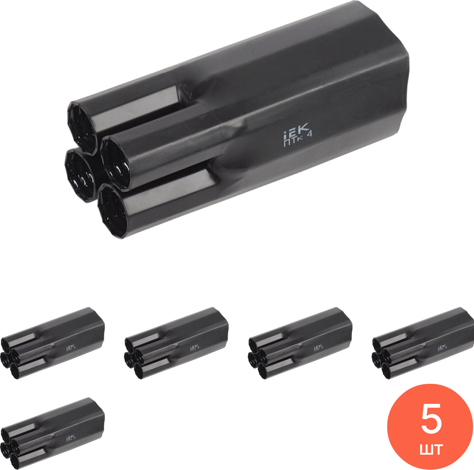 Перчатка термоусаживаемая IEK / ИЭК ПТк 4х16-50 для 4 жильных кабелей, черный, 35/50мм², 1шт. / электрика (комплект из 5 шт)