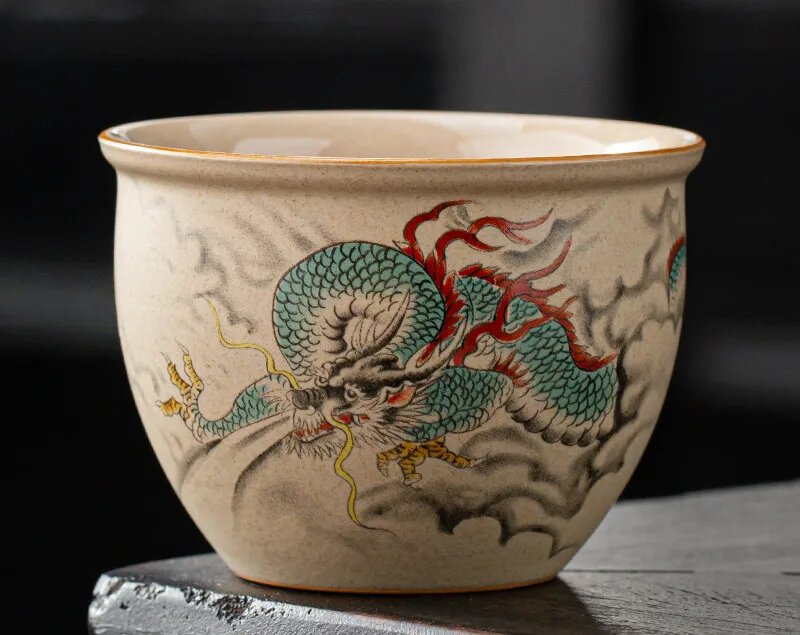 Китайская винтажная керамическая чашка для чая RI ONIY TEASET 150 мл A