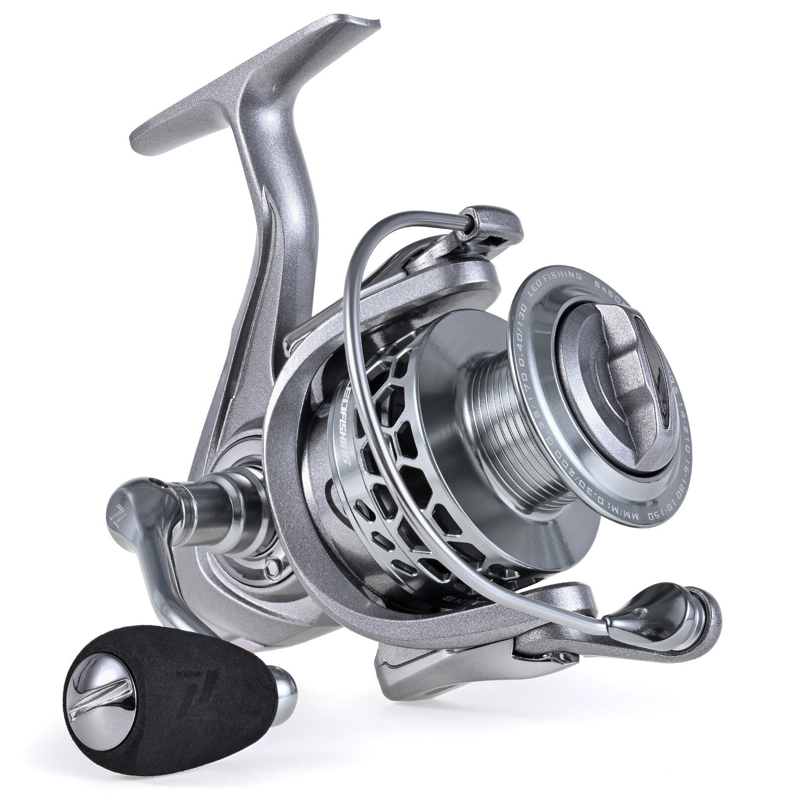 Front Drag Spinning Fishing Reel 5.5:1 Gear Ratio 10+1 Bearing для пресной и соленой воды, модели SK1000 SK2000 SK3000 SK4000 SK5000, материалы нейлон и алюминиевый сплав, вес 208g 270g 278g 297g 306g, ёмкость лески SK1000 6-160 8-130 10-100 LBS/YDS