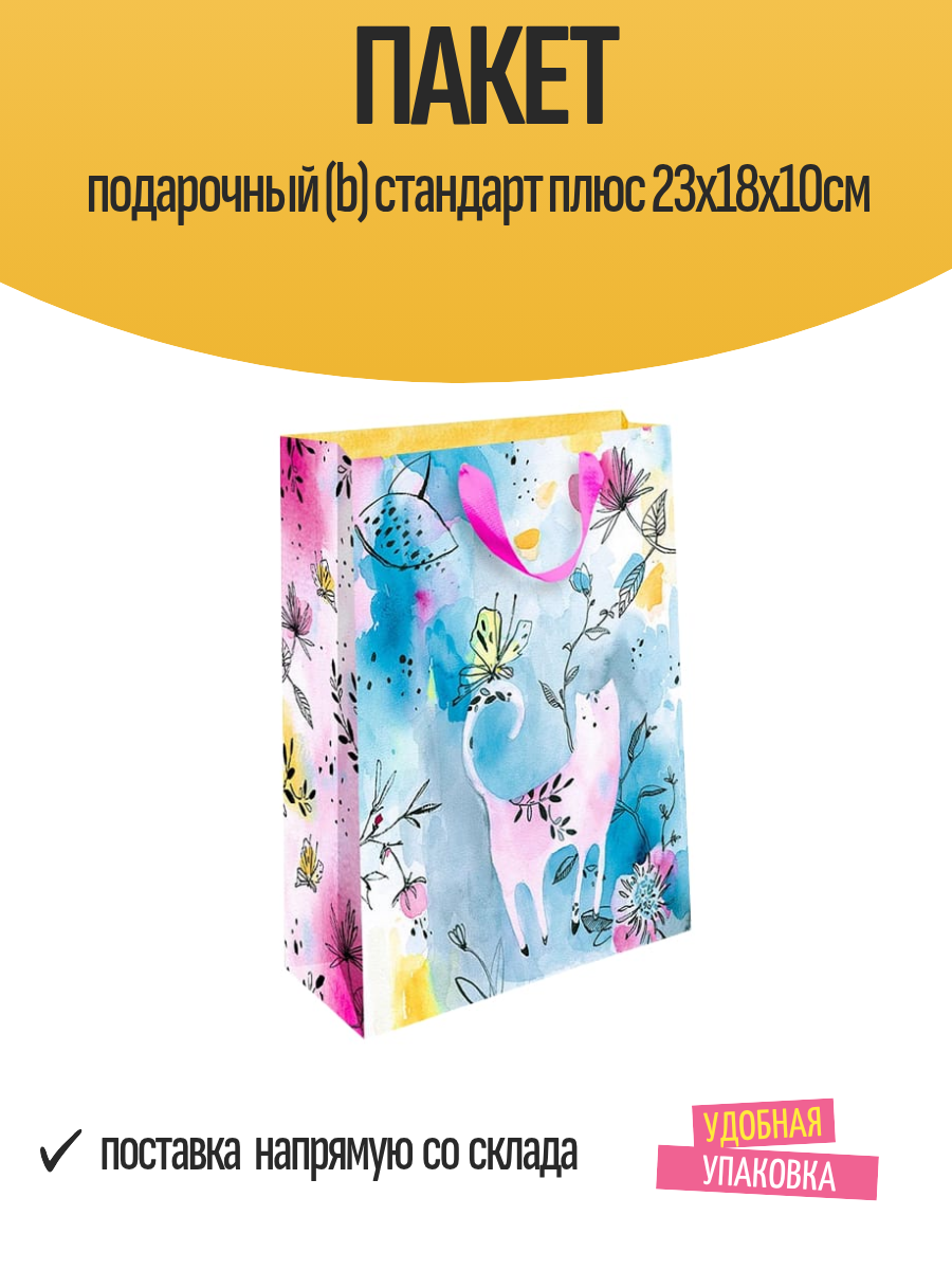 Пакет подарочный (b) стандарт плюс 23х18х10см