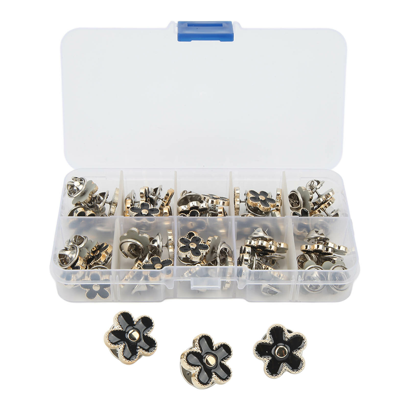 150 шт, черные булавки для пуговиц с ромашками, съемная декоративная брошь с защитой от опустошения, пряжка для рукоделия, шитья, ремонта