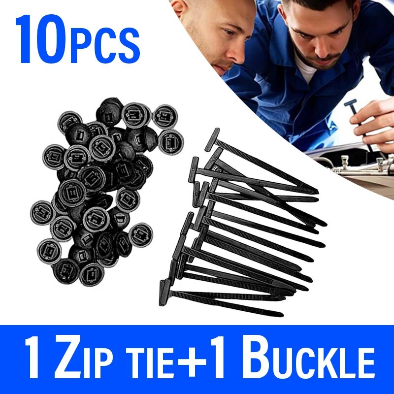 Нейлоновая пряжка для кабельной стяжки, универсальный автомобильный крепежный винт, сменный зажим, автомобильное крыло, багажник, защита двигателя, панель управления проводом, безопасная 10PCS