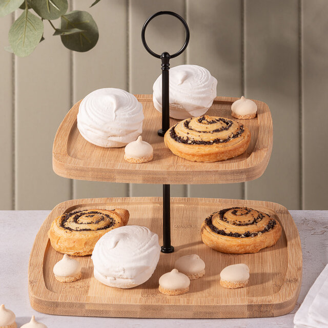 Этажерка для закусок Биргит 24 см, двухъярусная, Koopman, 170482110-2/170490960