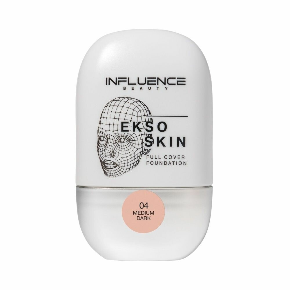 Тональная основа для лица с высокой степенью покрытия Influence Beauty Ekso Skin, Тон 04, 25 мл