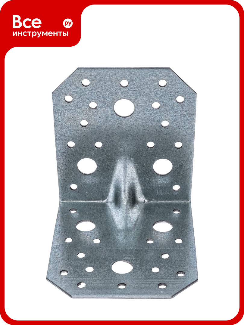 Крепежный усиленный уголок STARFIX 90х100х100 мм, белый цинк SMP-79585-1, для крепления стоек и балок из дерева