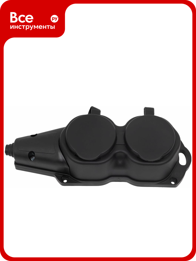 Каучуковая колодка 2 гнезда 16А IP44 с/з черная Gigant RBG-3